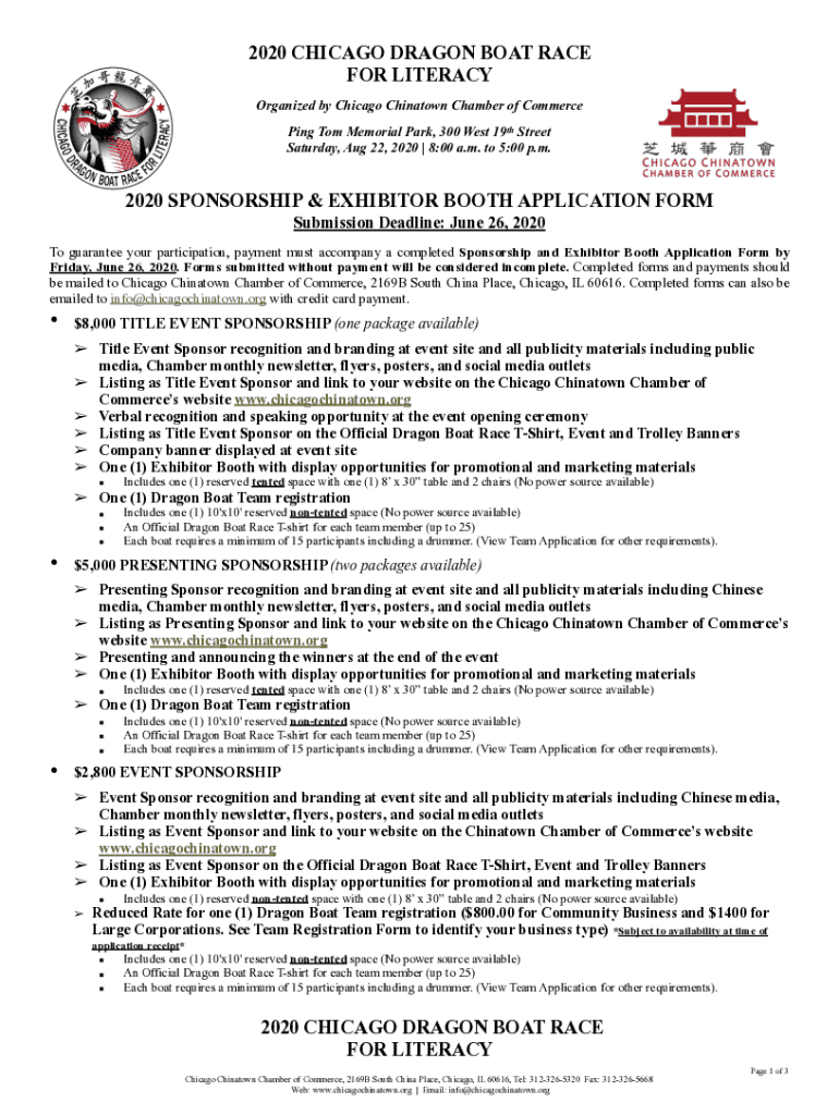 Fillable Online 2020 Sponsorship & Exhibitor Booth Application Form Fax ...