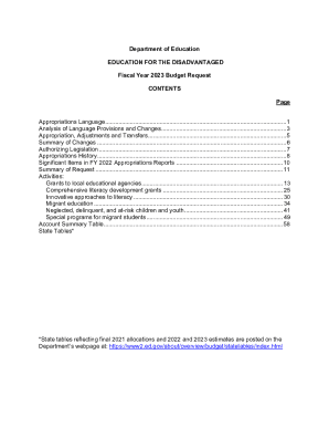 Fillable Online www2 ed President's FY 2023 Budget Request for the U.S ...