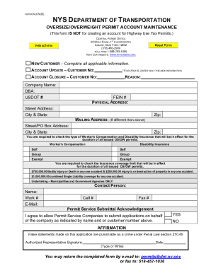 Fillable Online VERSION NYS DEPARTMENT OF TRANSPORTATION Fax Email ...