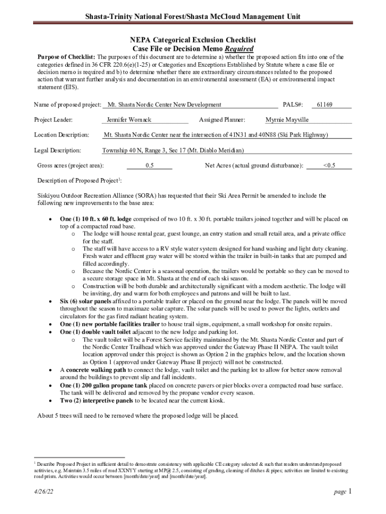 Fillable Online Shasta-Trinity National Forest/Shasta McCloud Management Unit - California Fax ...