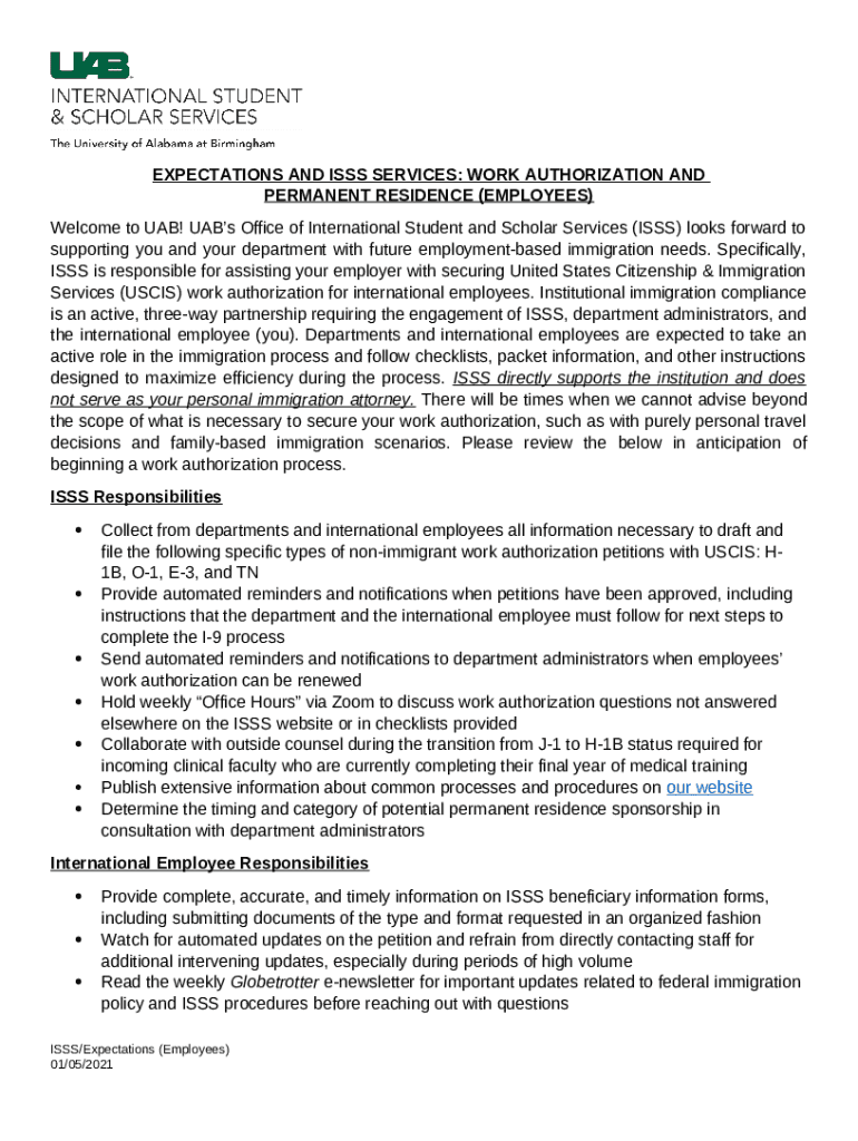 Expectations and IFSIS Services: Work Authorization and Permanent ...