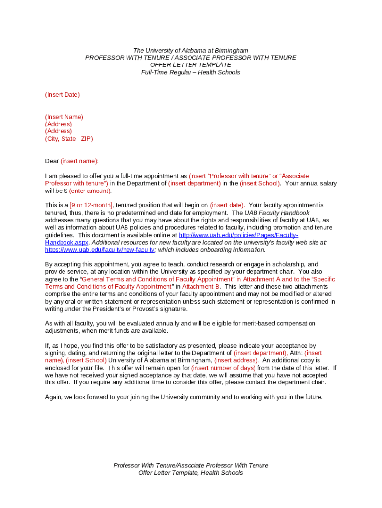 OFFER LETTER TEMPLATE Doc Template | pdfFiller