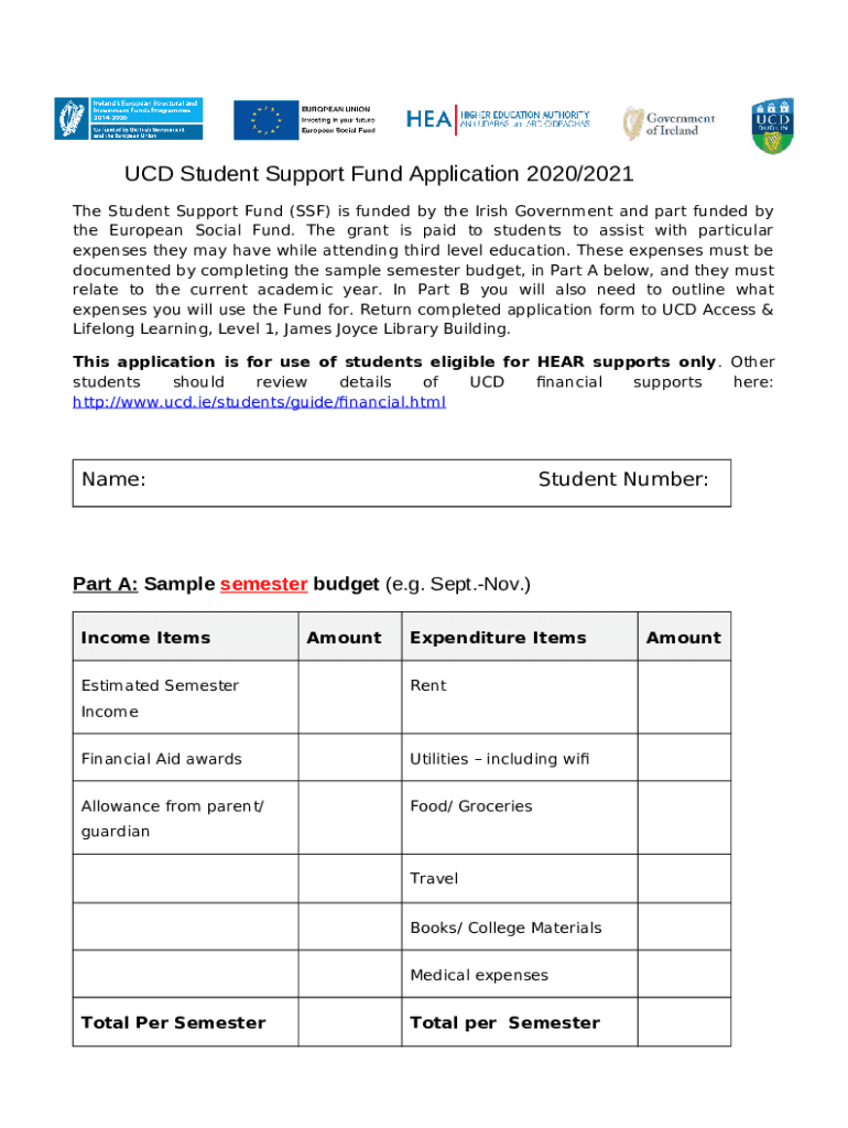 Student Support Fund 2021 - 2022 Guide to Completing an application Doc ...