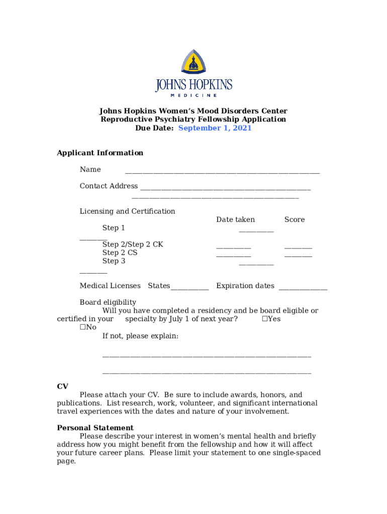 The Johns Hopkins Center for Women's Reproductive Mental Health Doc ...