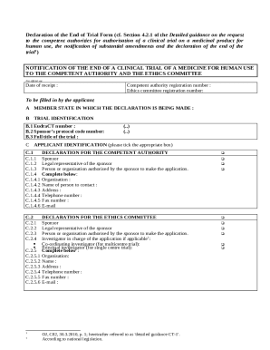 Declaration of the End of Trial (cf - Public Health Doc Template ...