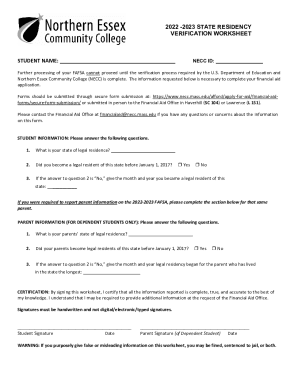 Fillable Online www.necc.mass.edu2022-2023-Residency-Form2022 -2023 ...