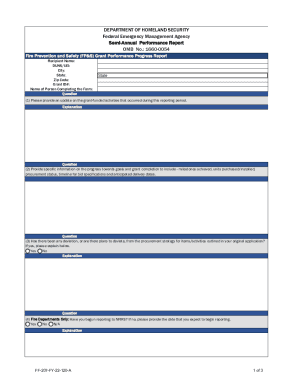 Fillable Online Fire Preventsion and Safety Programmatic Performance Report Form. Fire ...