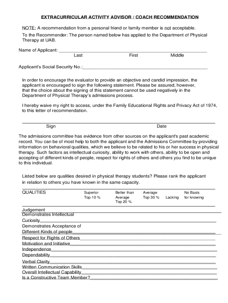 Fillable Online Extracurricular Activities for College Admissions: The ...