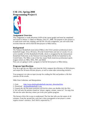 CSE 231, Spring 2008 - Michigan State University Doc Template | pdfFiller