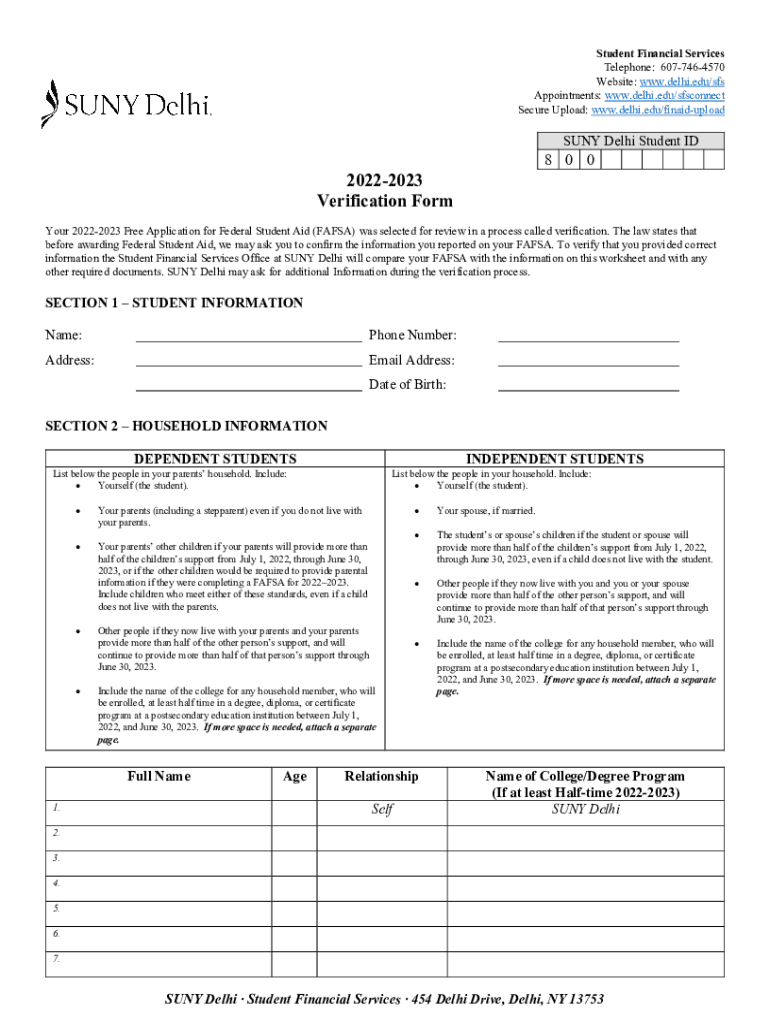 Fillable Online 8 0 0 2022-2023 Financial Aid Special Circumstances ...