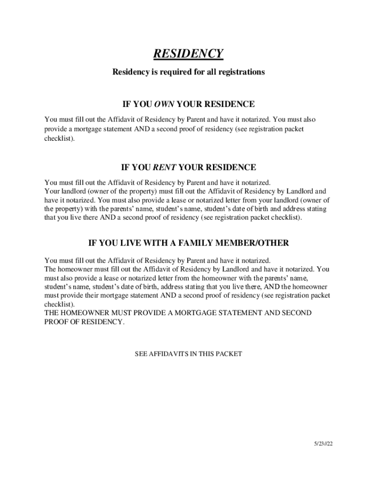 Fillable Online Free Proof of Residency Letter (Affidavit of ResidenceFlorida Residency ...