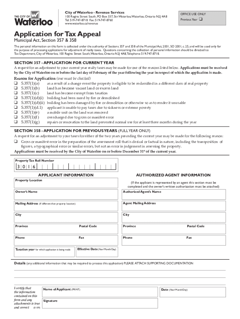 Fillable Online Application for Tax Appeal Fax Email Print - pdfFiller