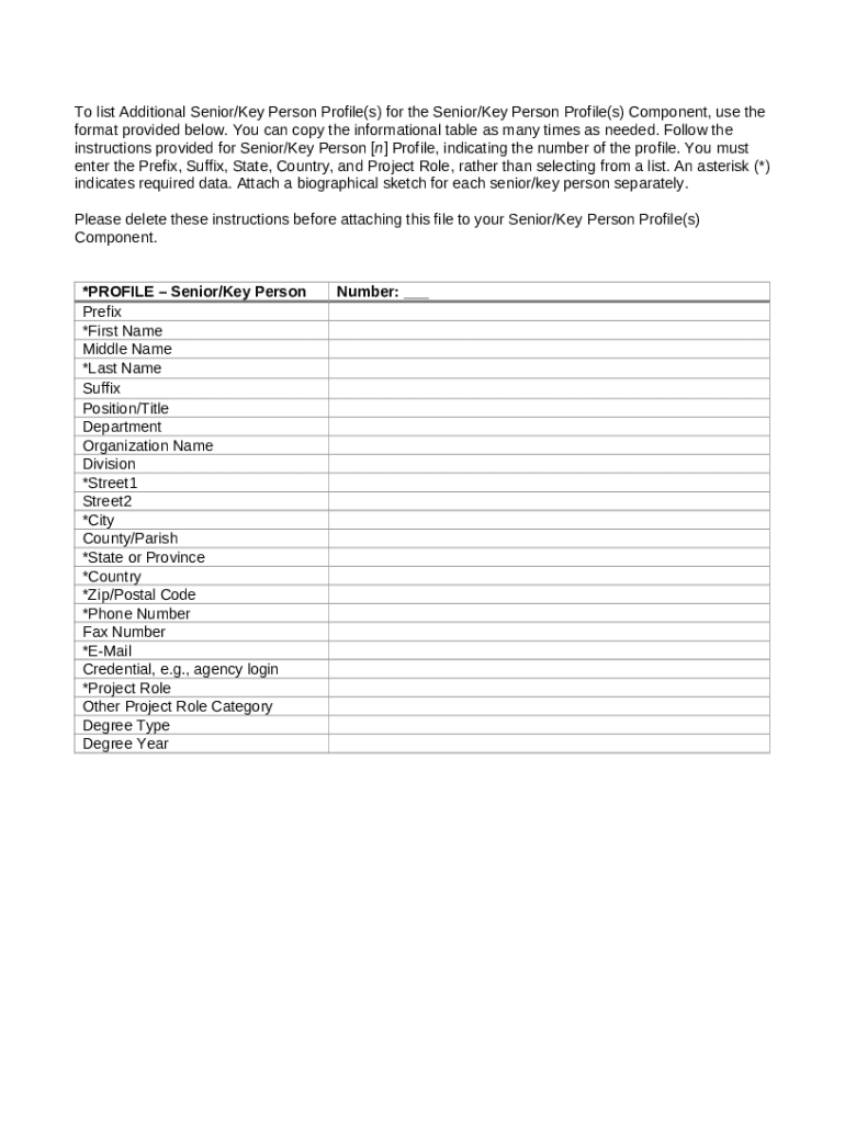 Senior/Key Person Profile(s) Component - Additional Senior ... - grants ...