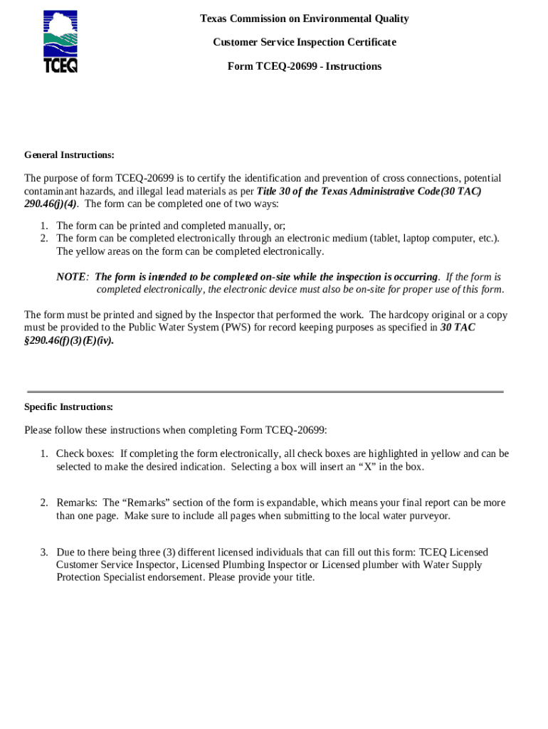 Tceq csi form: Fill out & sign online | DocHub
