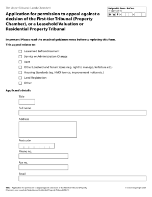 Fillable Online www.gov.uklands-chamber-upper-tribunal-formsLands ...