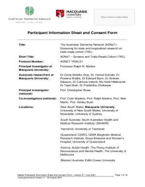 Fillable Online Participant Information Sheet and Consent Form ...