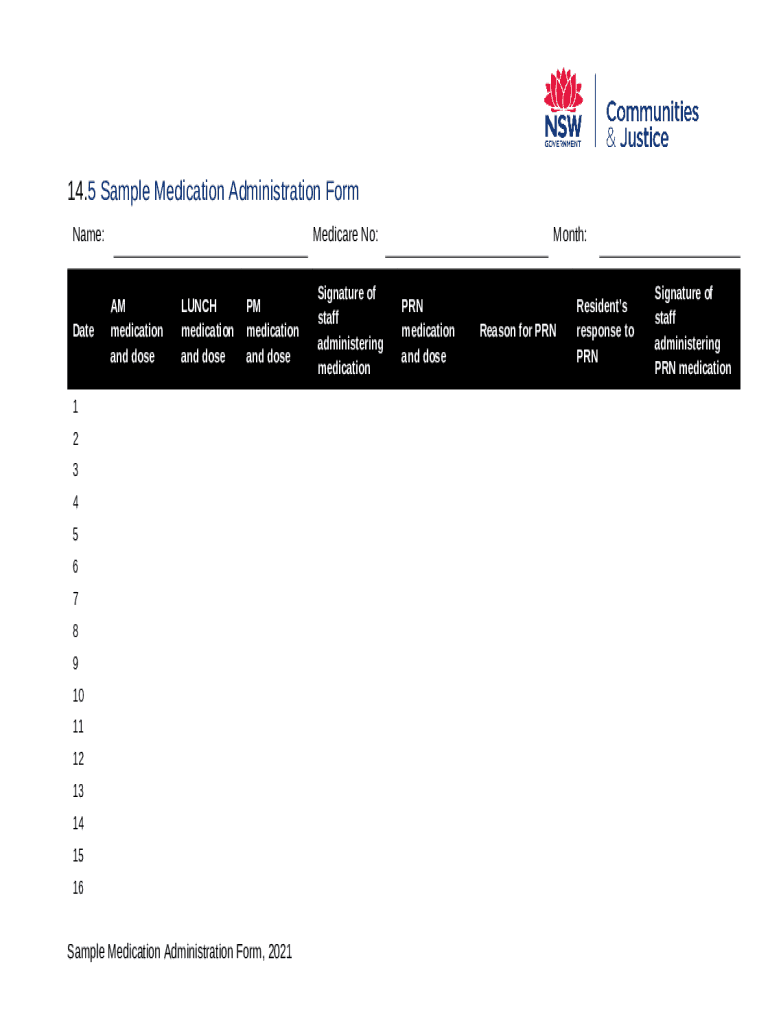 Appendix 14.5 Sample Medication Administration Doc Template | pdfFiller