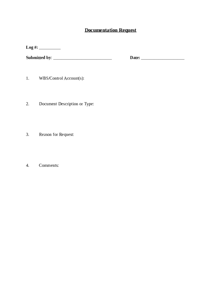 Documentation Request Doc Template | pdfFiller