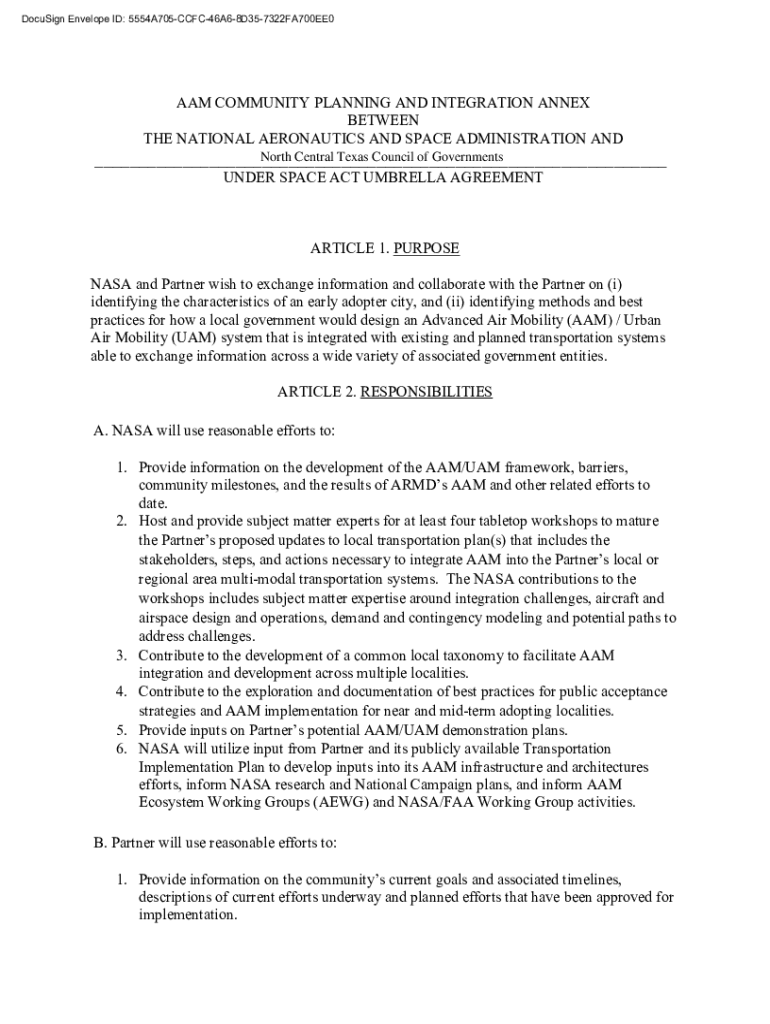 Fillable Online aam community planning and integration annex ... - NASA ...