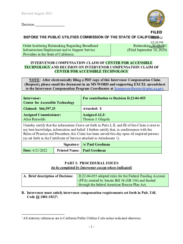 Fillable Online docs cpuc ca Order Instituting Rulemaking Regarding ...