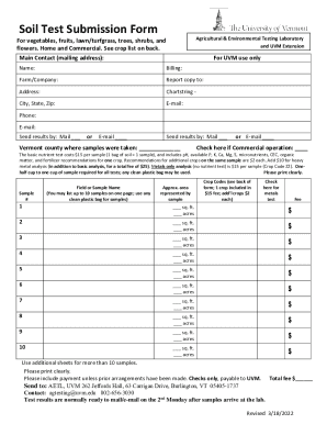 Fillable Online Soil Test Submission Form Fax Email Print - pdfFiller