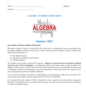 Fillable Online 10+ algebra 1 review packet with answers pdf most view ...