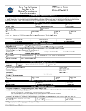 Fillable Online www.hq.nasa.govofficeprocurementNATIONAL AERONAUTICS ...