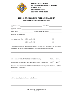Fillable Online KNIGHTS OF COLUMBUS Fax Email Print - pdfFiller