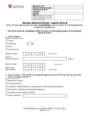 SAE Reporting - Le - le ac Doc Template | pdfFiller