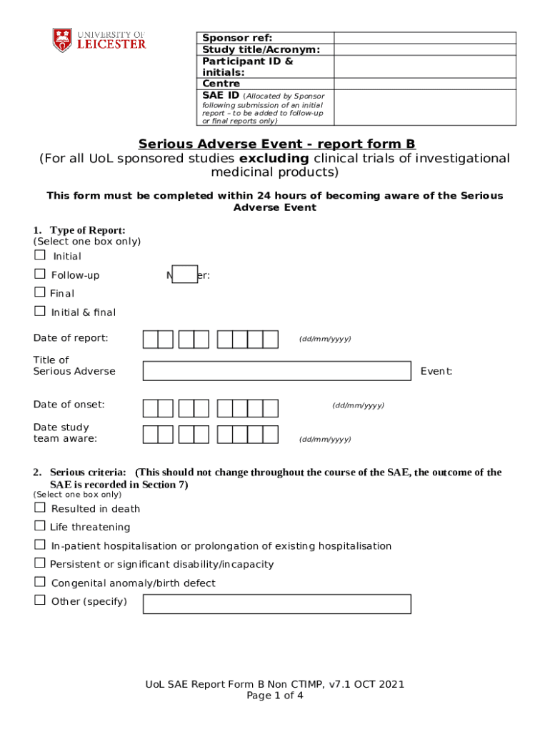 SAE Reporting - Le - le ac Doc Template | pdfFiller