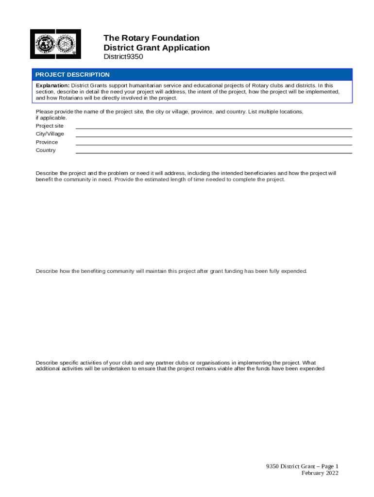 The Rotary Foundation - Microsoft Doc Template | pdfFiller