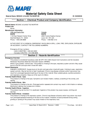 Fillable Online Material Safety Data Sheet - Performance Foodservice ...