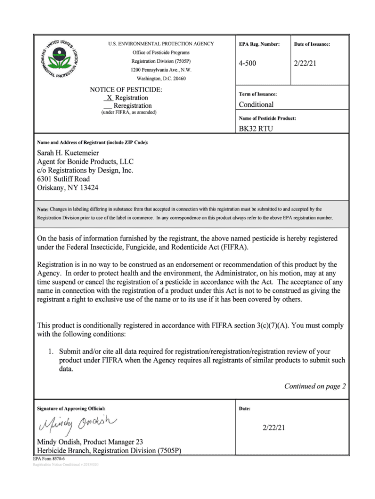 Fillable Online US EPA, Pesticide Product Label, BK32 RTU,02/22/2021 ...