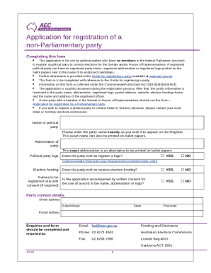 Register of political parties - Australian Electoral Commission Doc ...
