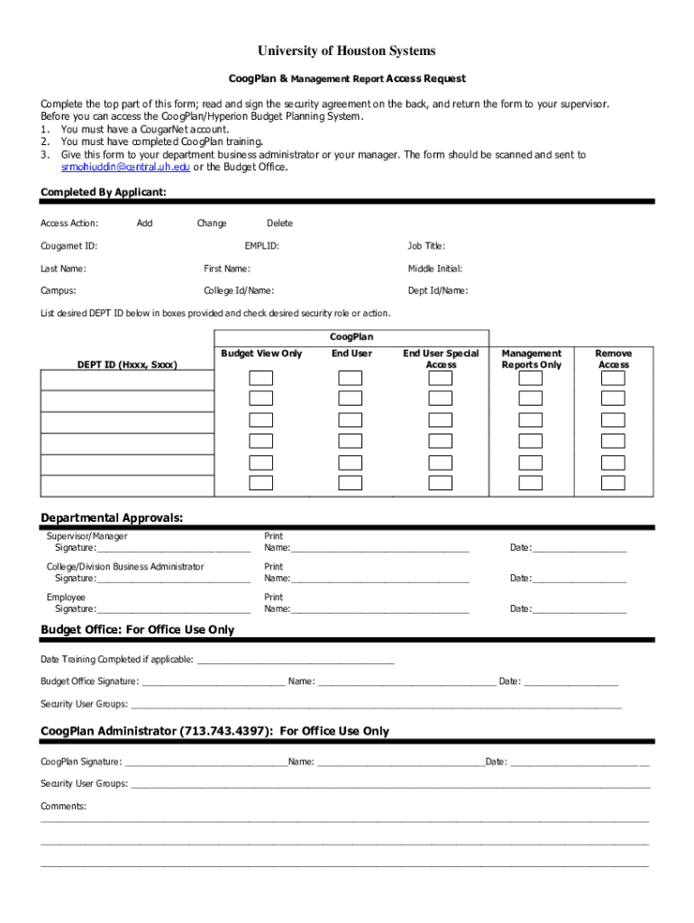 Fillable Online uh.eduformspeoplesoft-security-access-formUniversity of ...