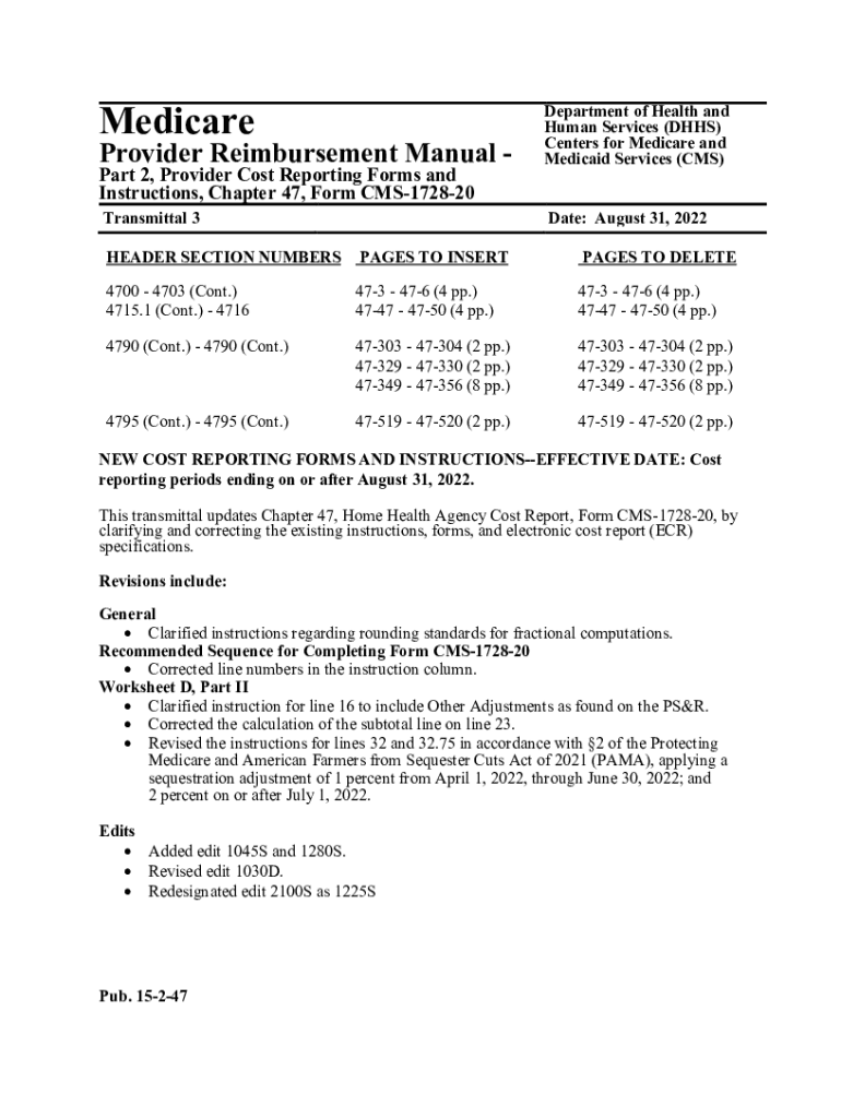 Fillable Online Medicare Human Services (DHHS) Provider Reimbursement ...