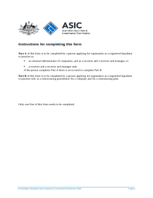 Instructions for completing this - ASIC Home Doc Template | pdfFiller