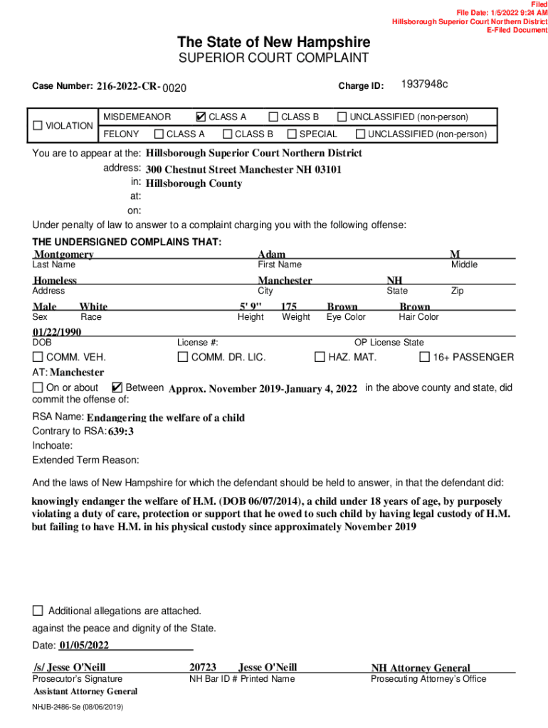 Fillable Online Superior Criminal Complaint Fax Email Print - pdfFiller