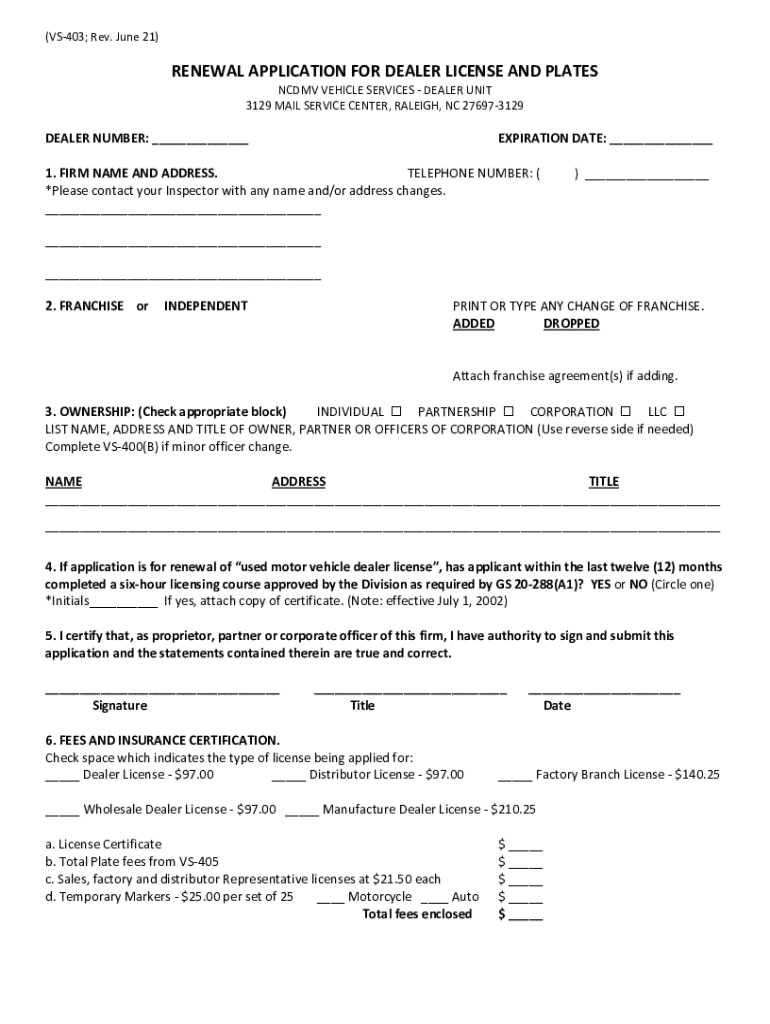 Fillable Online STATE OF NORTH CAROLINA DEPARTMENT OF TRANSPORTATION DIVISION ... - NCDOT Fax ...