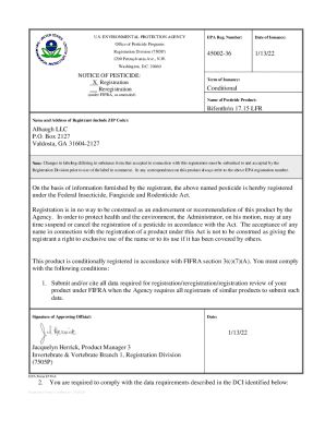 Fillable Online US EPA, Pesticide Product Label, Bifenthrin 17.15% LFR ...
