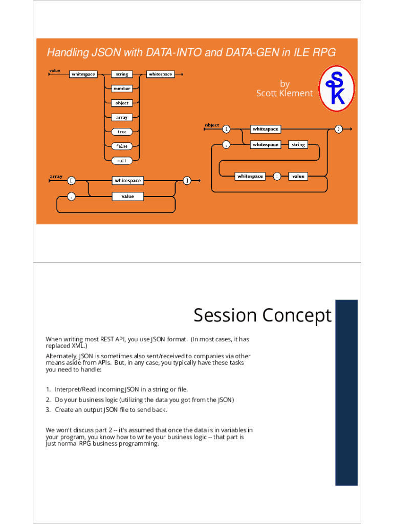 Fillable Online Handling Json With Data Into And Data Gen In Ile Rpg Fax Email Print Pdffiller