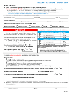 Fillable Online request-for-extension-of-i-20-or-ds-2019.pdf Fax Email Print - pdfFiller
