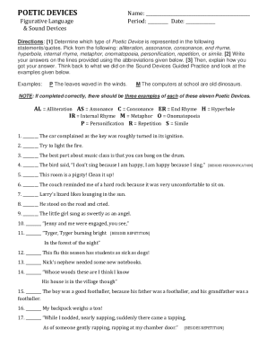 Fillable Online POETIC DEVICES - Definitions & ExamplesEreading ...