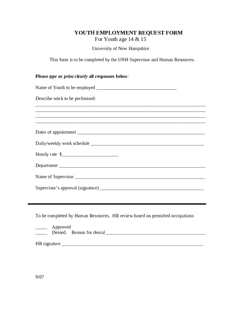 Summer Youth Employment Program (SYEP) Participant Request Doc Template ...