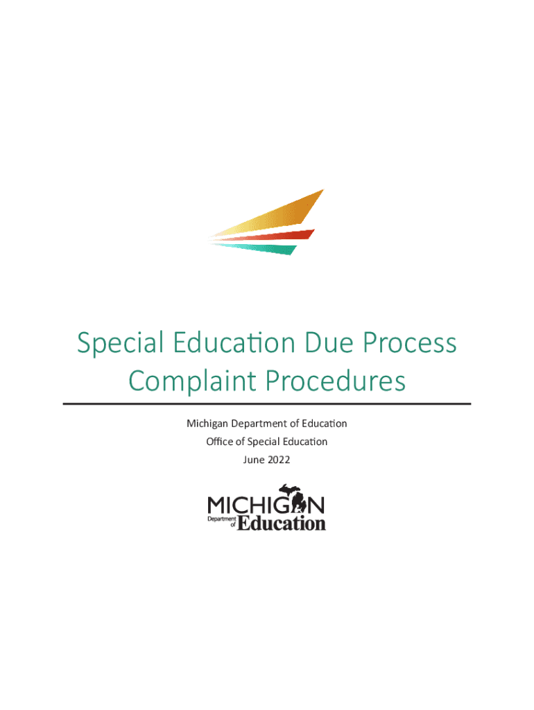 Fillable Online ReferenceSpecial Education - MichiganComplaint Process ...