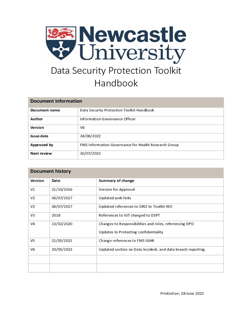 Fillable Online research ncl ac Data Security and Protection ...