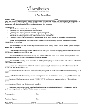 Fillable Online VI Peel Consent Form Patient Name Date Fax Email Print ...