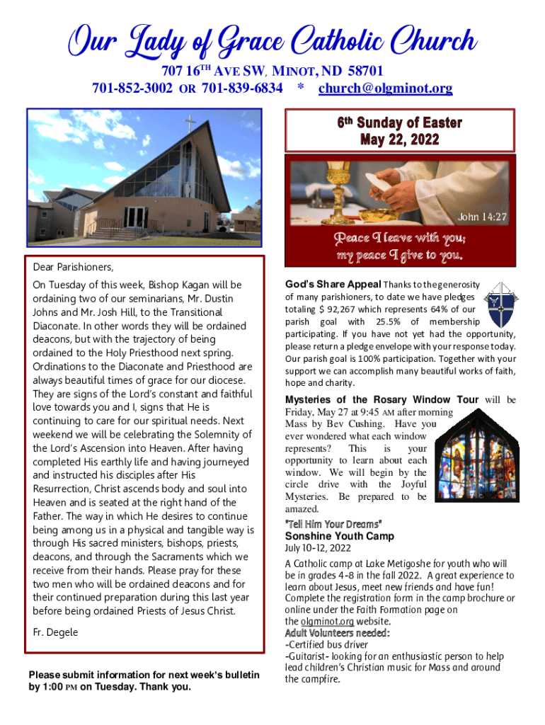 Fillable Online The OLG Admins are... - Our Lady of Grace School ...