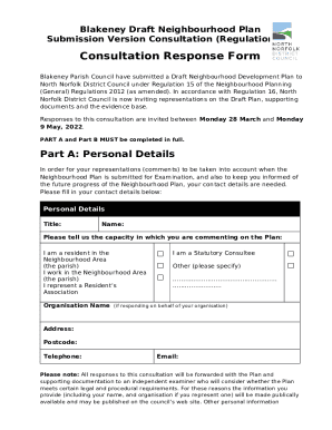 Consultation Response - North Norfolk Doc Template | pdfFiller