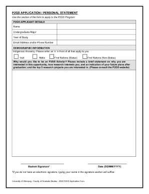 Fillable Online 2022 Pathway to Graduate Studies Application Form Fax ...